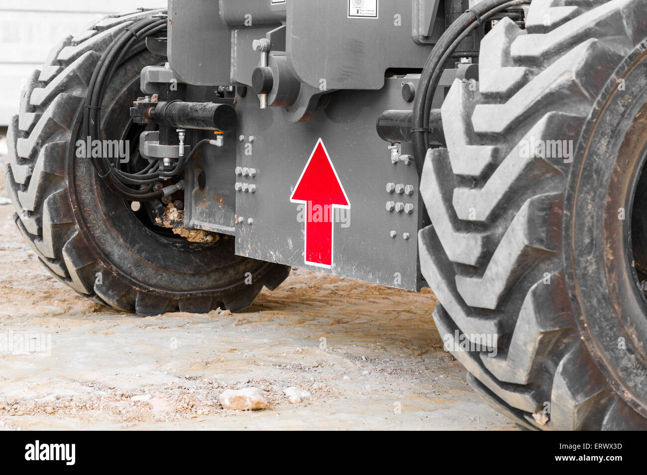 construction equipment and machinery, closeup car wheels Stock Photo ...