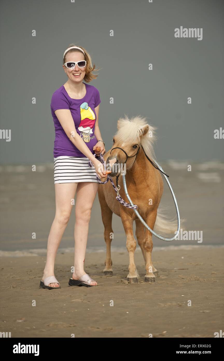 woman with Shetland Pony Stock Photo - Alamy