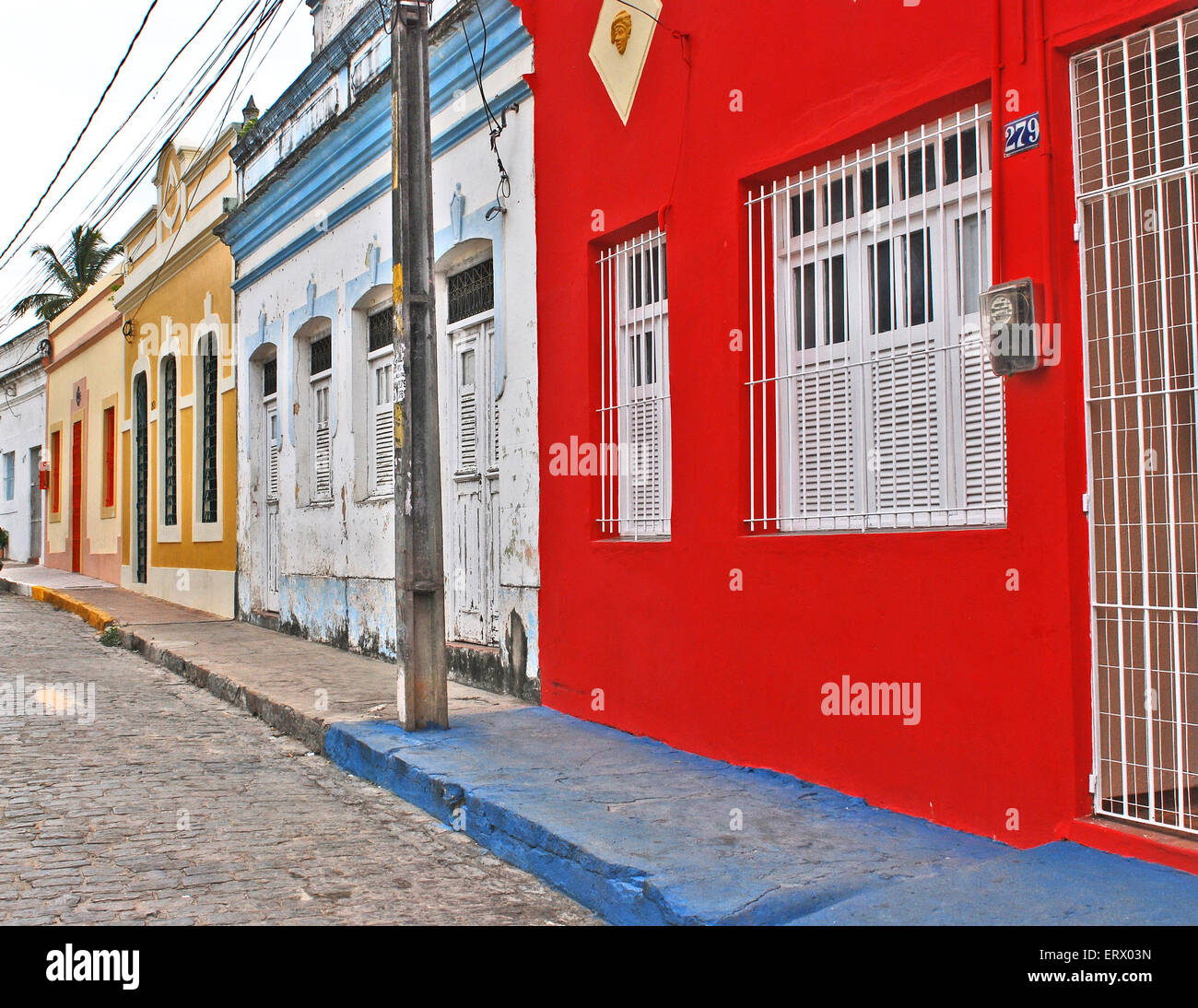 Beautiful colourful houses in Olinda, Recife, Brazil, on September 1st ...