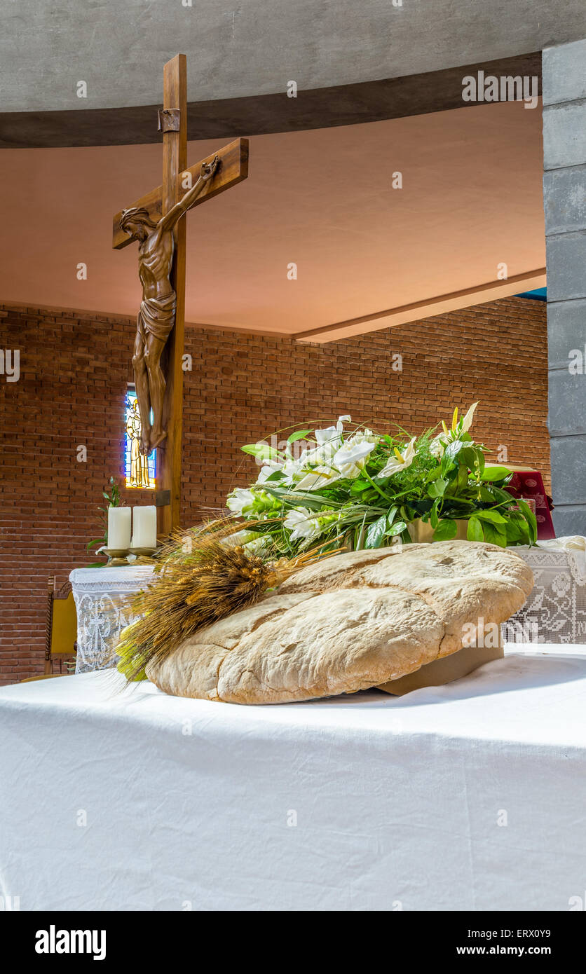 bread, grapes and ears of wheat as a symbol of Christian Holy Communion ...