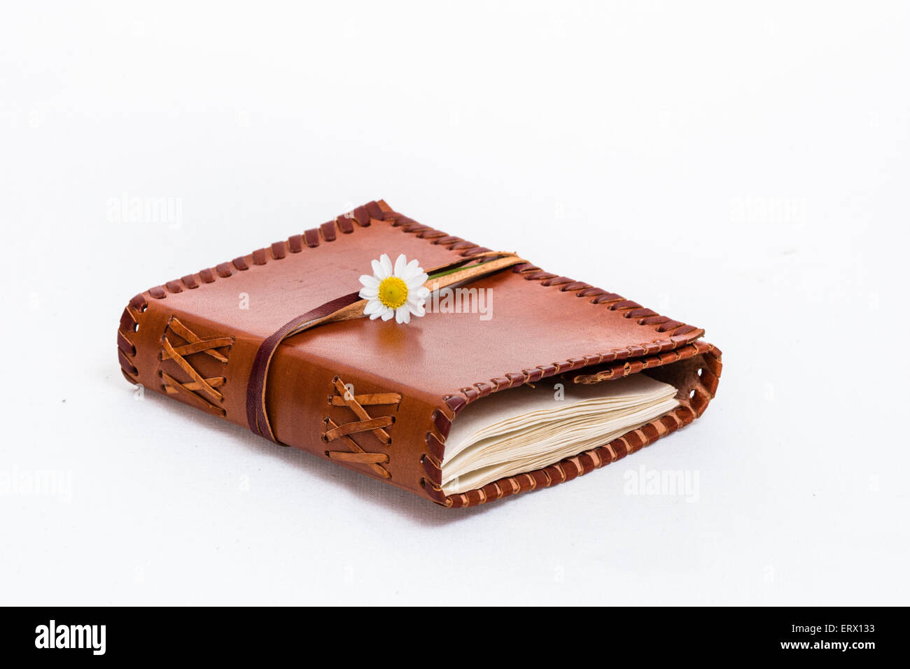 Handmade leather diary Stock Photo - Alamy