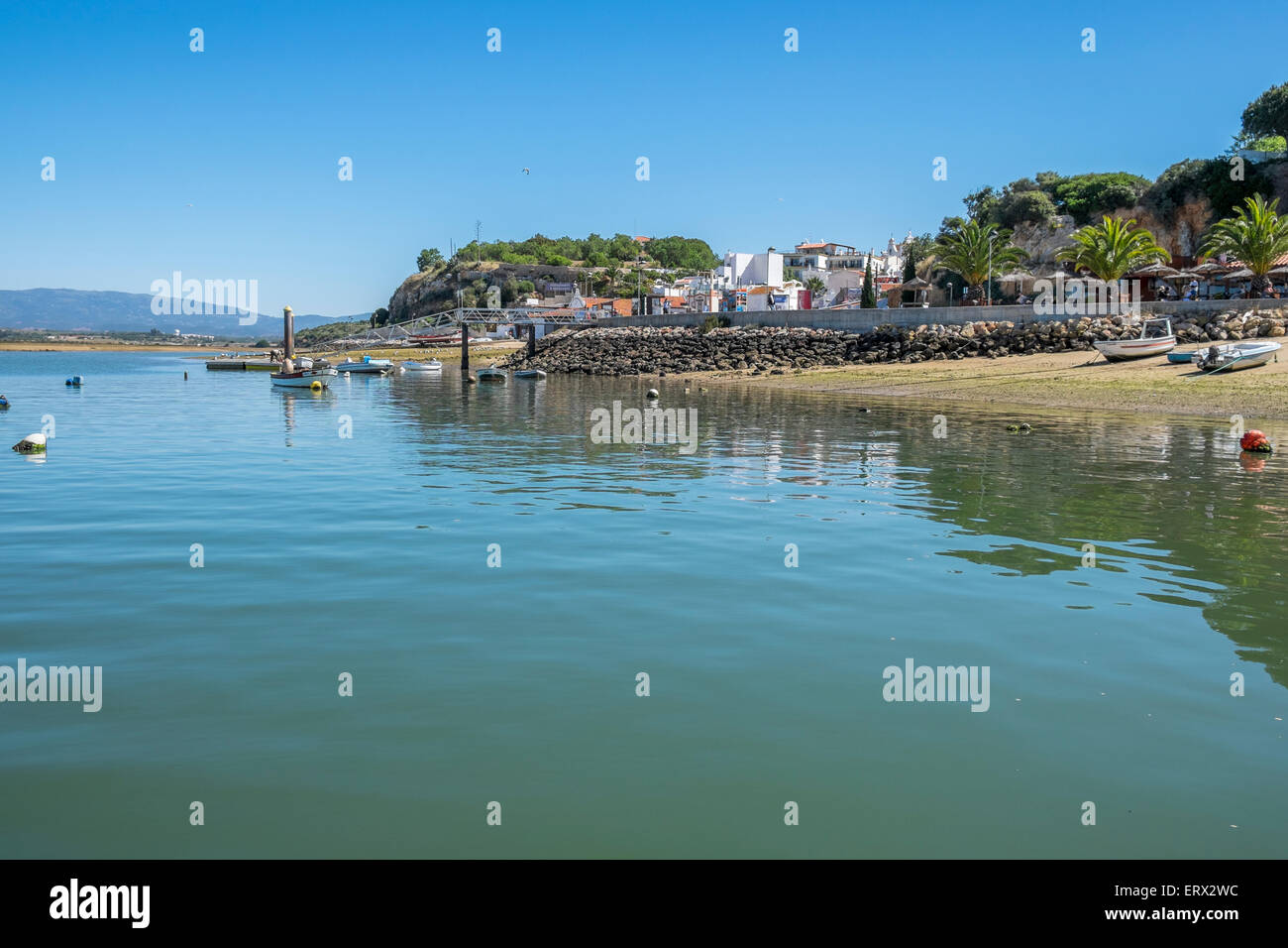 a view of the old fishing village taken from a boat on the sea Stock ...