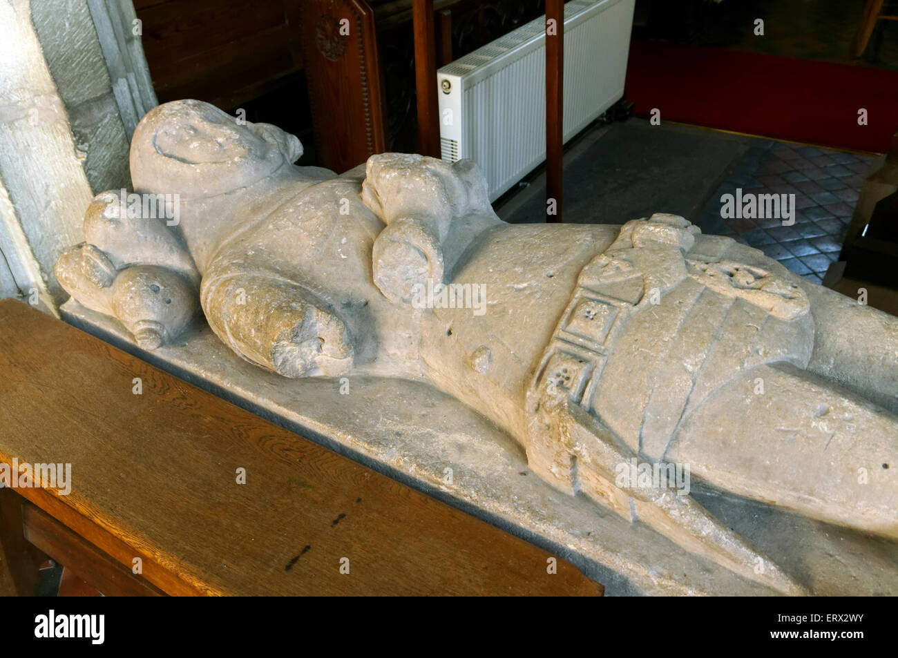 Effigy of Thomas Basset of Beaupre, who died in 1423, St Hilarys Church ...