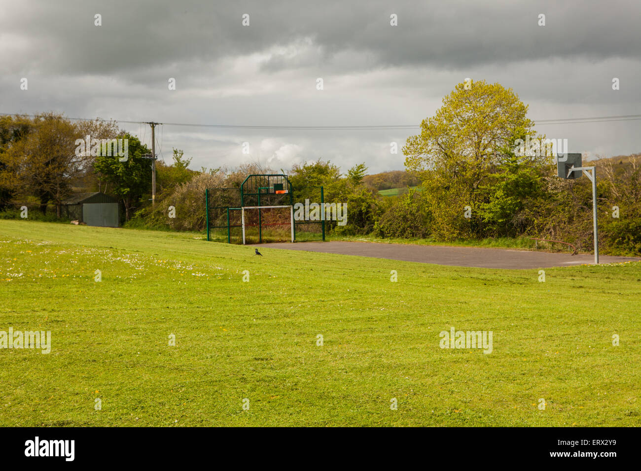 Templecombe recreation ground Stock Photo - Alamy