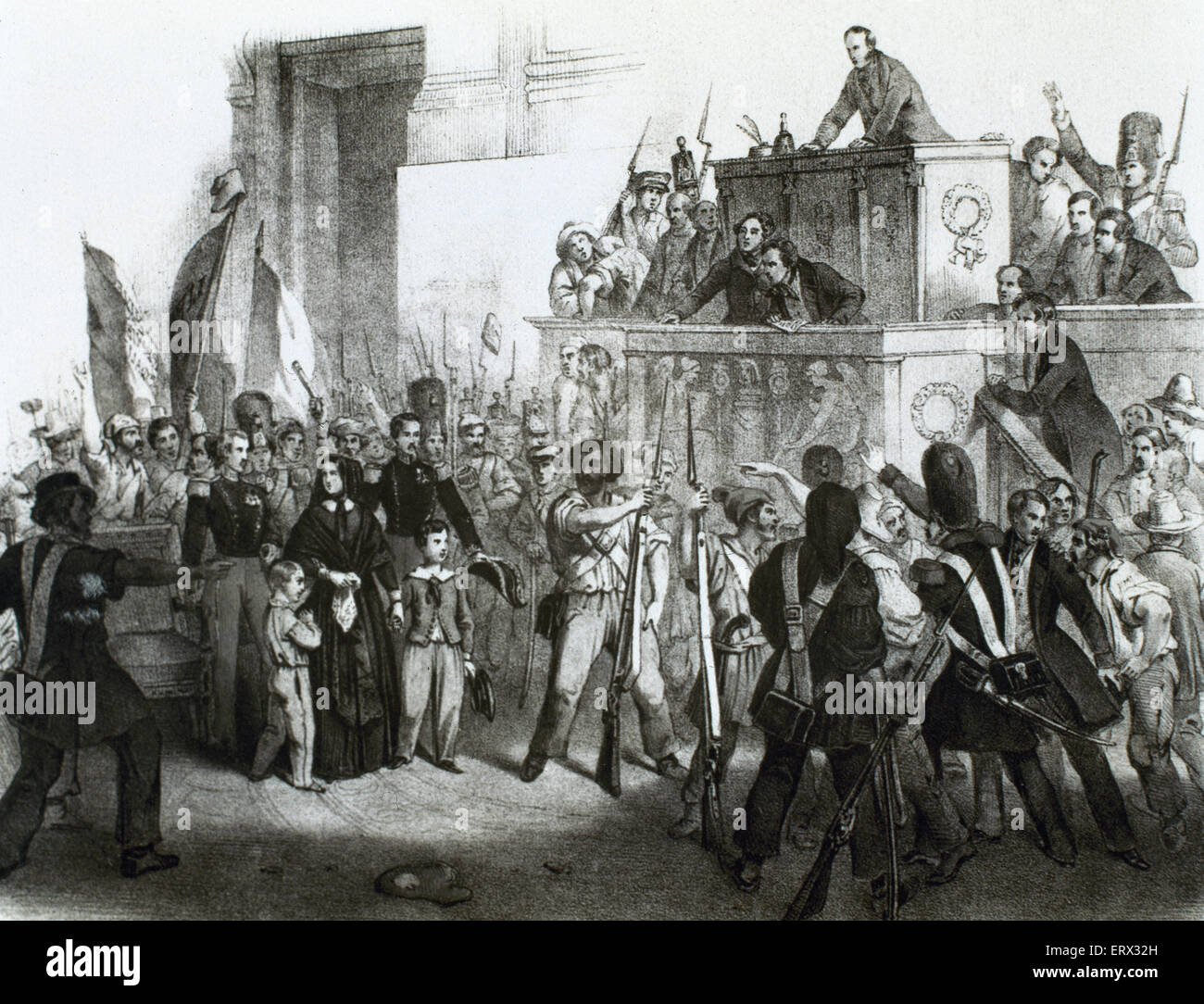 France. Liberal Revolution, 1848. Popular uprising to force the ...