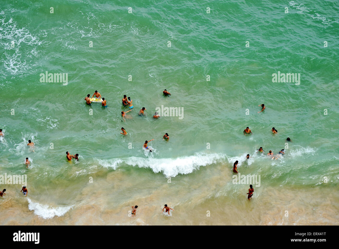 RECIFE, PERNAMBUCO, BRAZIL, SEPTEMBER 1, 2009. A view to the city beach ...