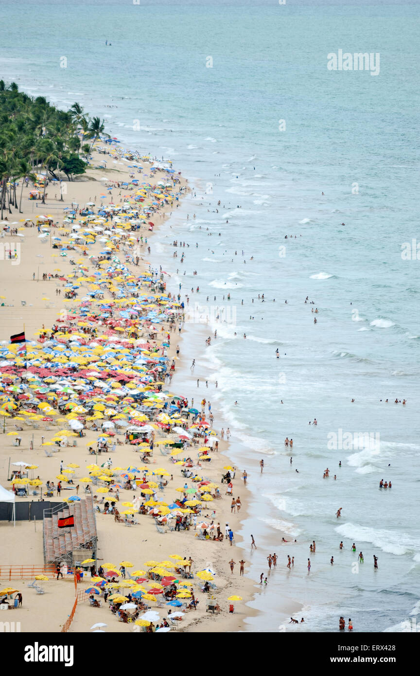 RECIFE, PERNAMBUCO, BRAZIL, SEPTEMBER 1, 2009. A view to the city beach ...