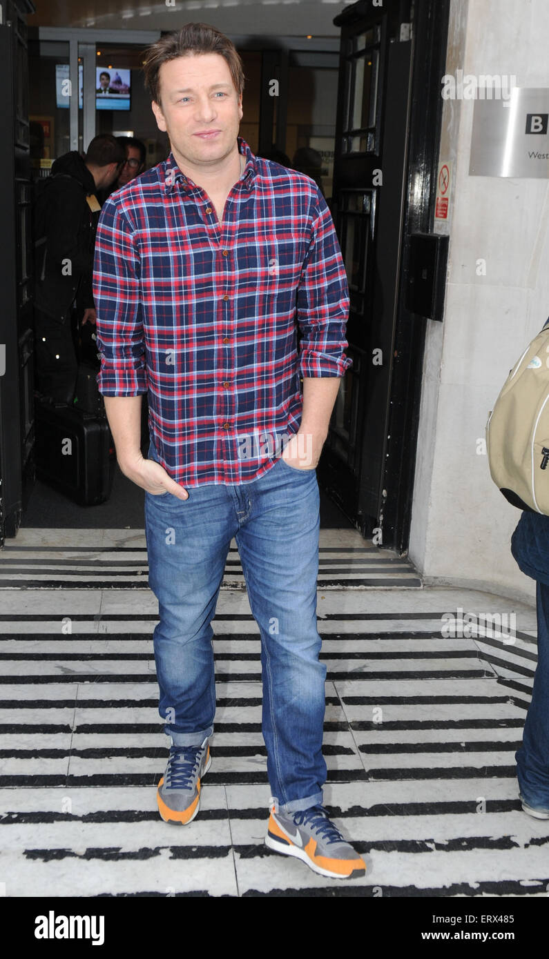 Jamie Oliver seen out in London leaving BBC Radio Two Studios Featuring ...