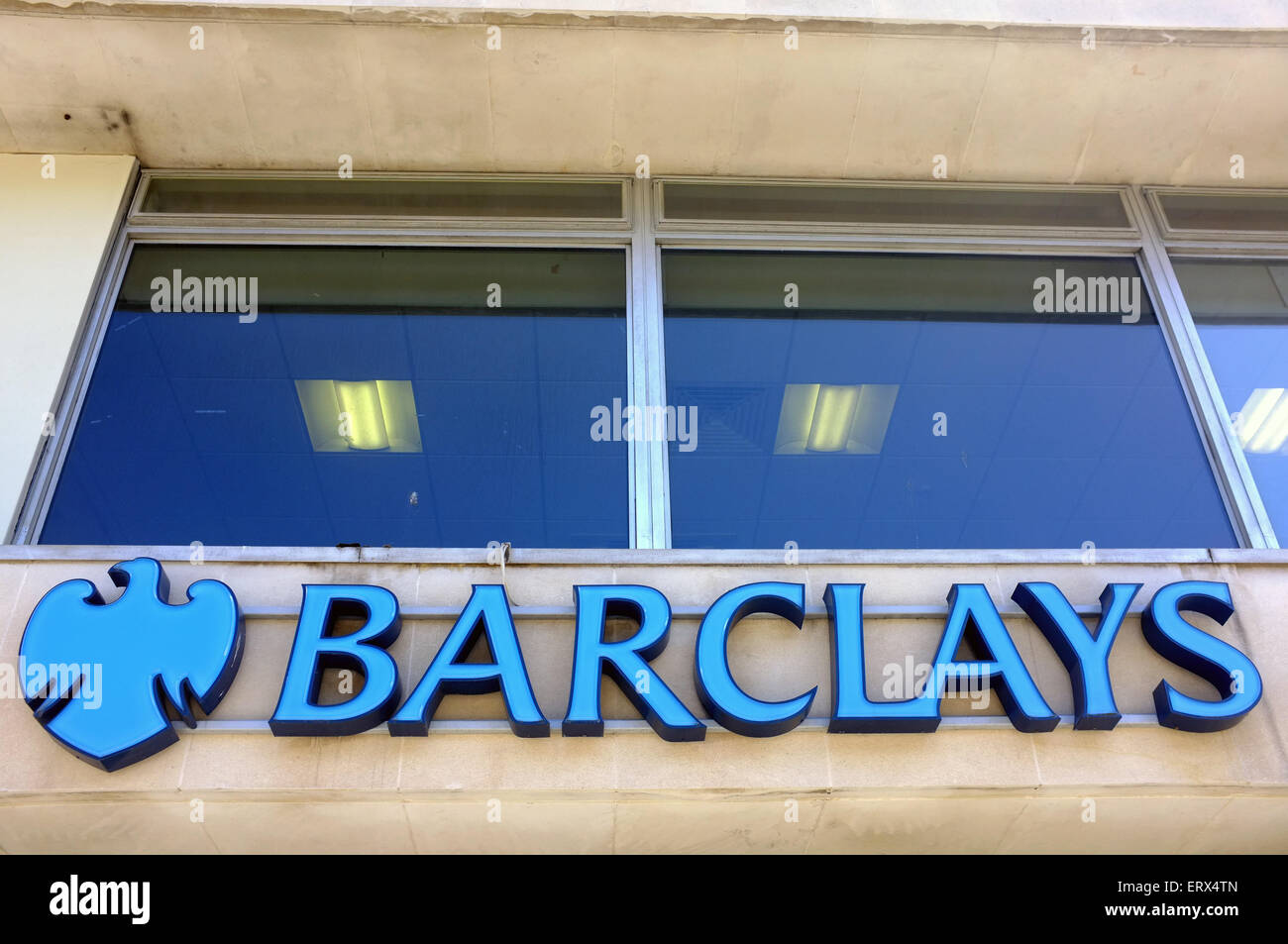 The sign for Barclays bank in the Clifton area of Bristol Stock Photo ...