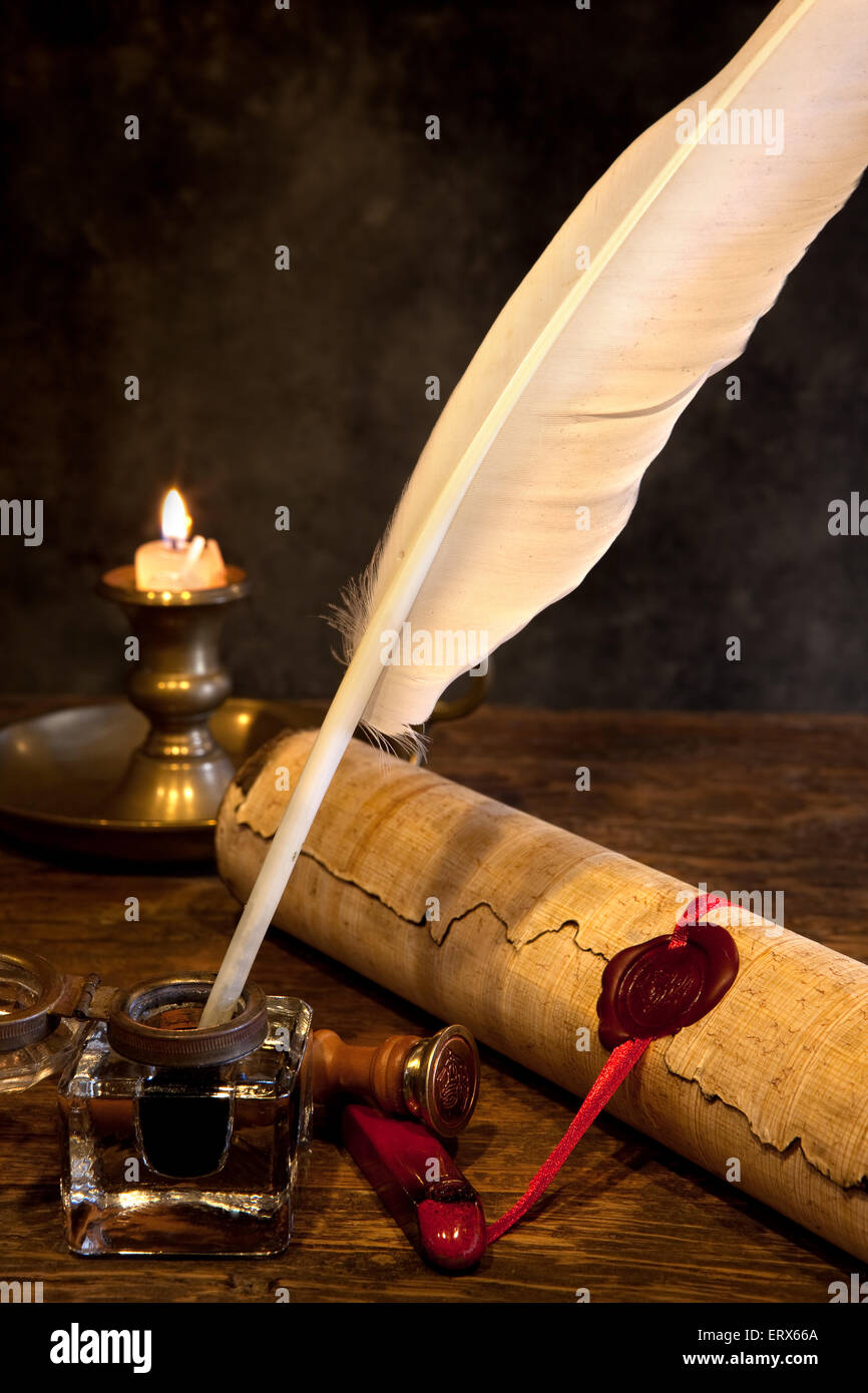 Quill And Ink And Parchment