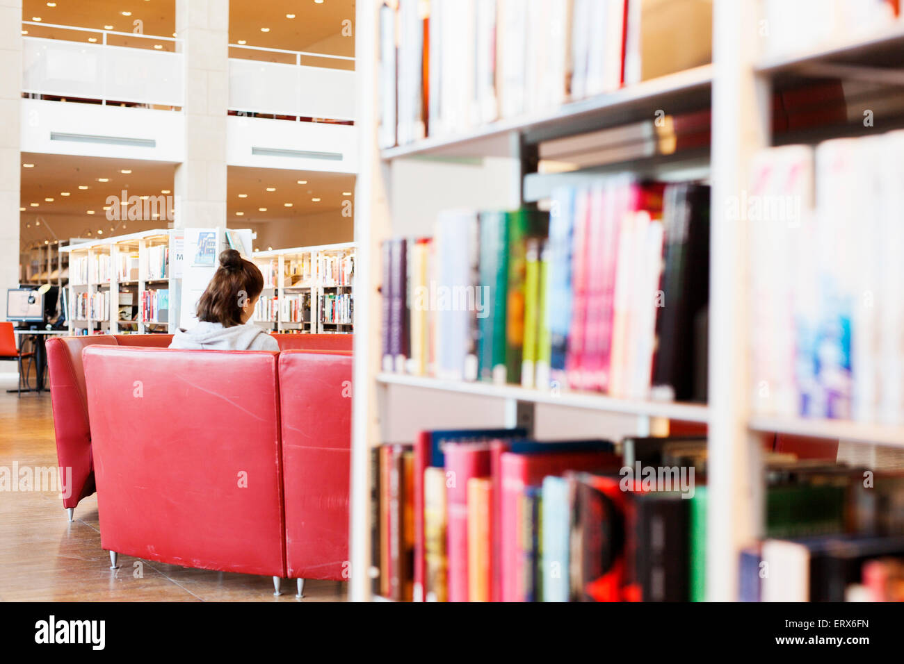 Female university student library rear hi-res stock photography and ...