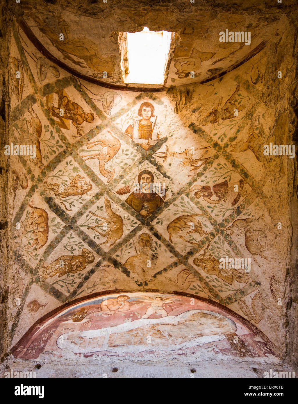 painting of the three ages of man, apodyterium, or changing room ...