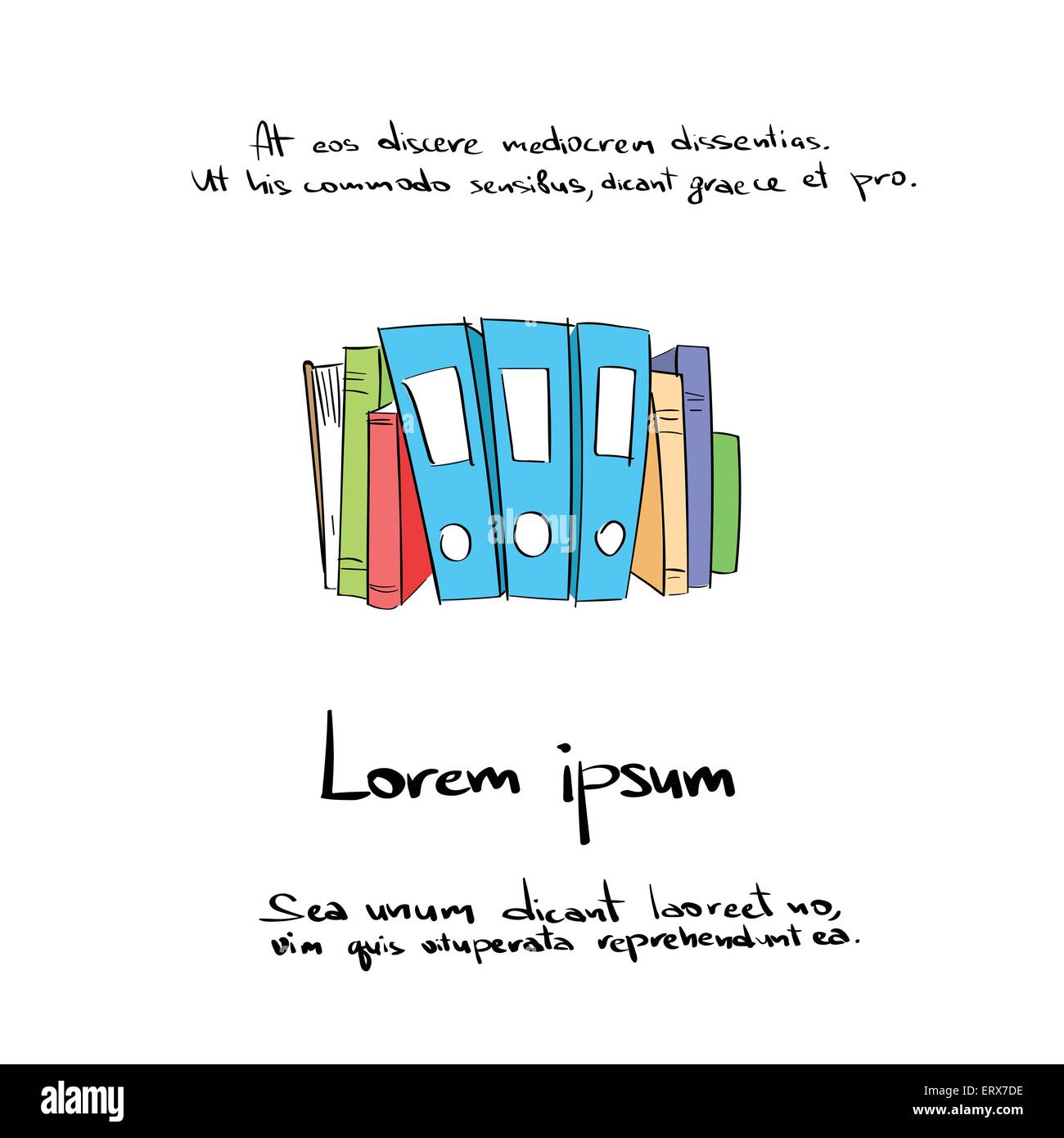 Business Folder Documents Stack Hand Draw Color Icon Stock Vector Image ...