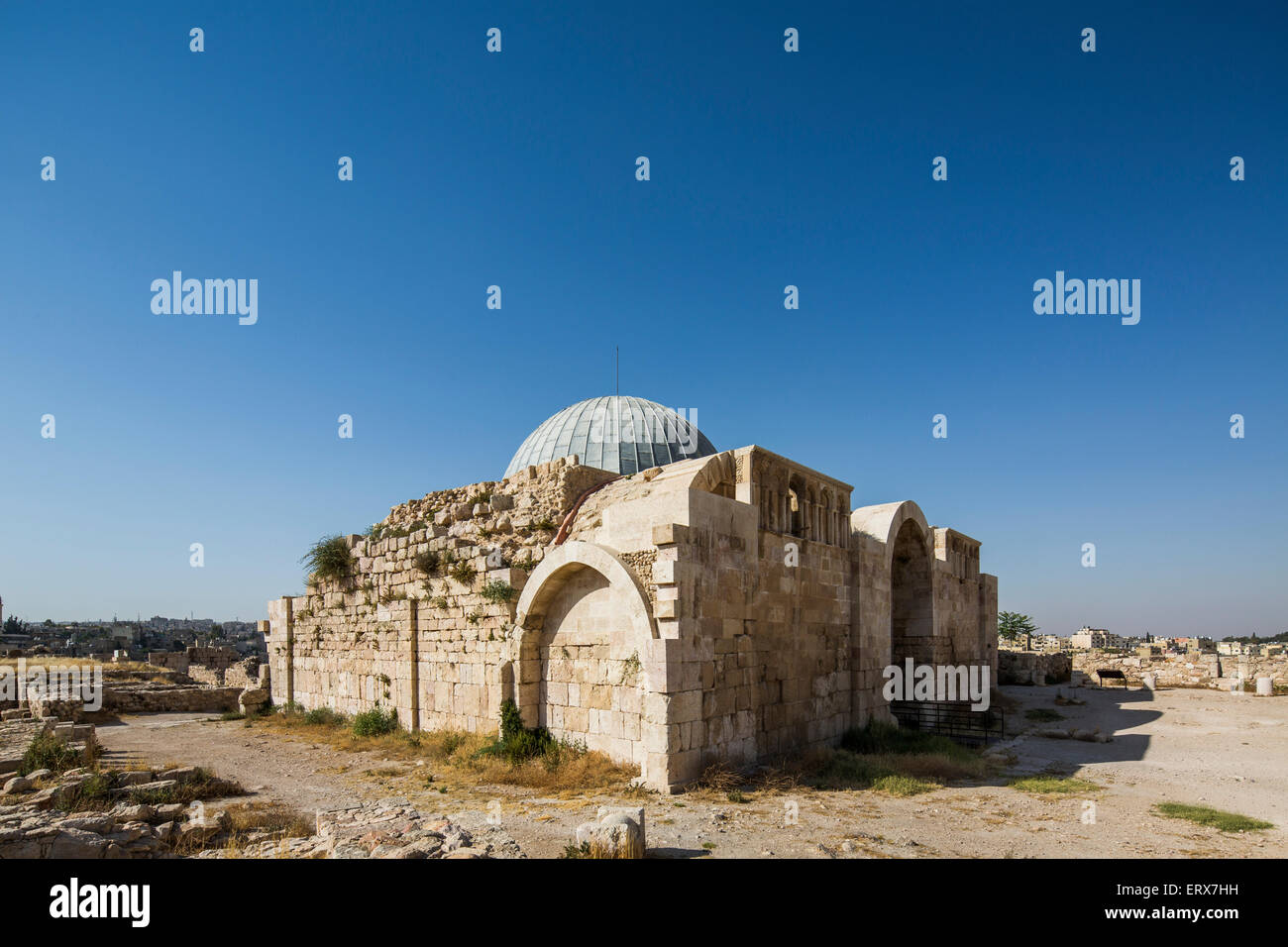 reception hall, Umayyad palace, citadel, Amman, Jordan Stock Photo - Alamy