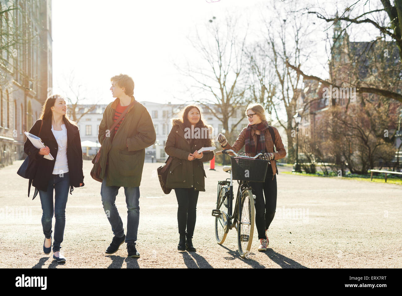 Indian college students walking hi-res stock photography and images - Alamy