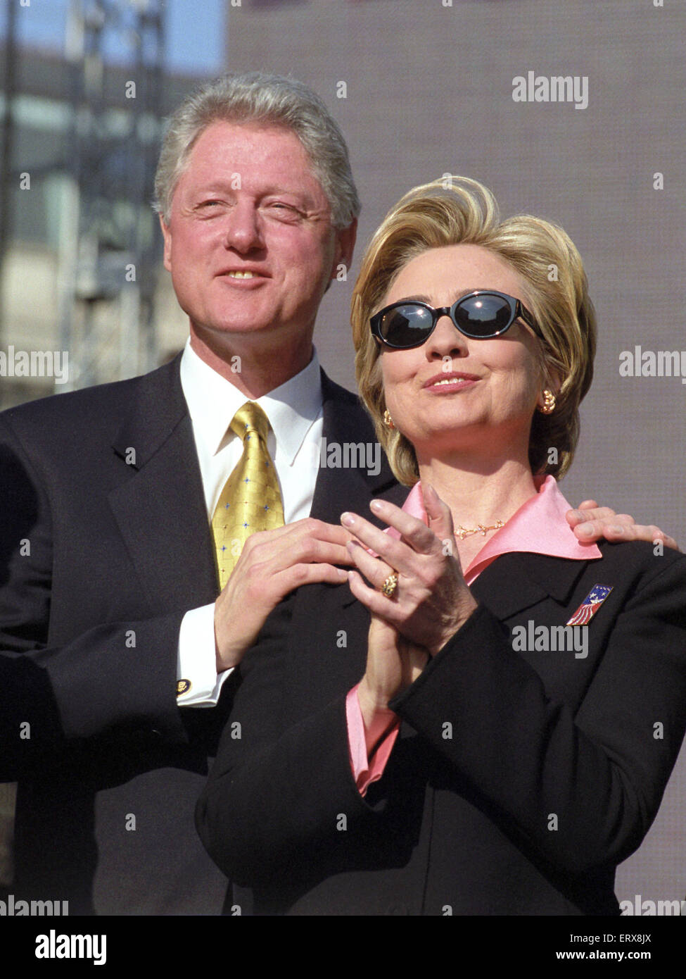 United States President Bill Clinton and first lady Hillary Rodham ...