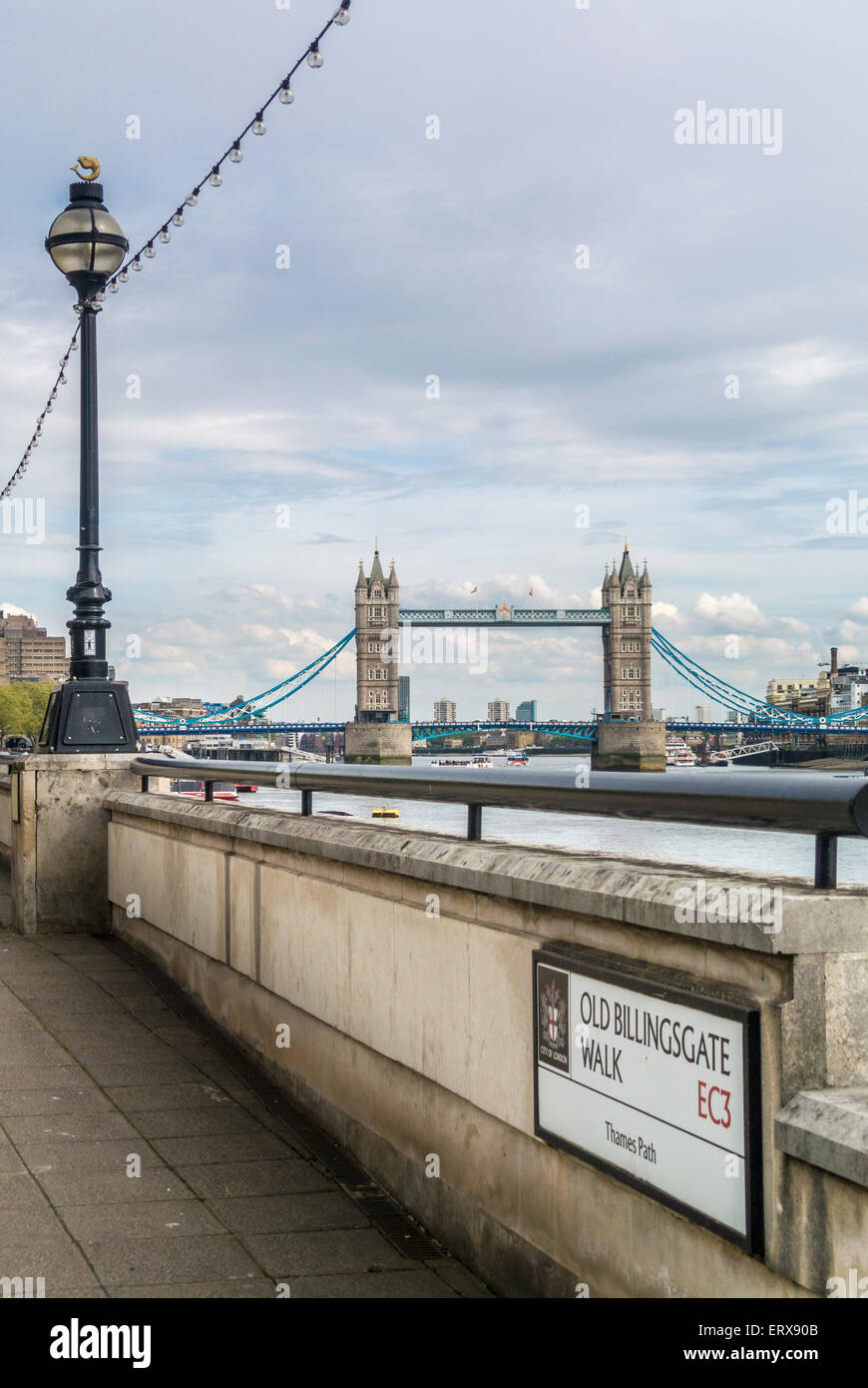Old Billingsgate Walk, part of the Thames Path, London, UK Stock Photo ...
