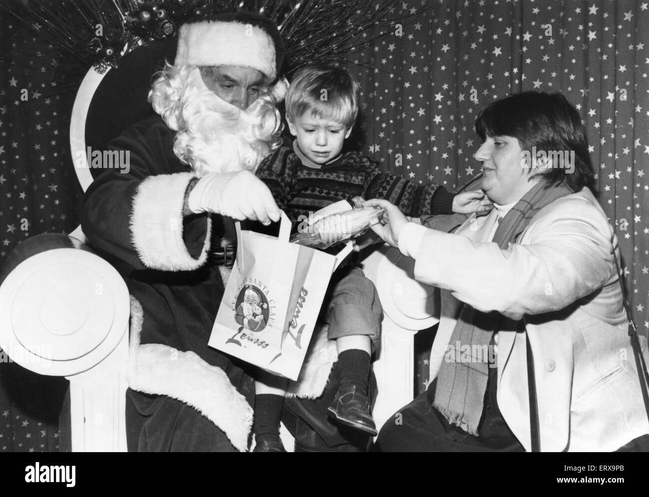 The first meeting with Santa was all a bit too much for little Michael ...