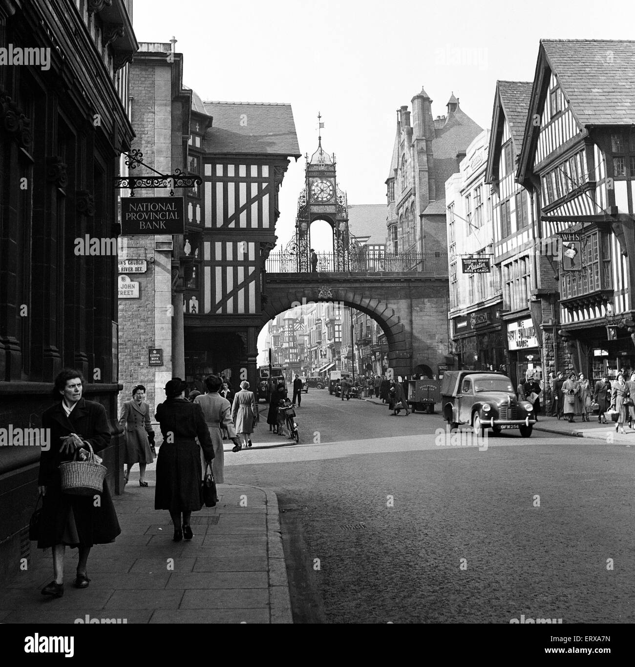Street scenes in Chester with a view of the Eastgate and Eastgate Clock ...