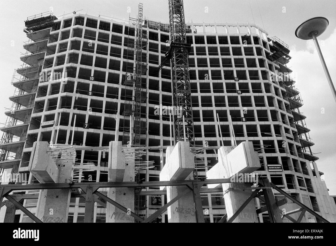Construction of the new Alpha Tower tower block, headquarters of the ...