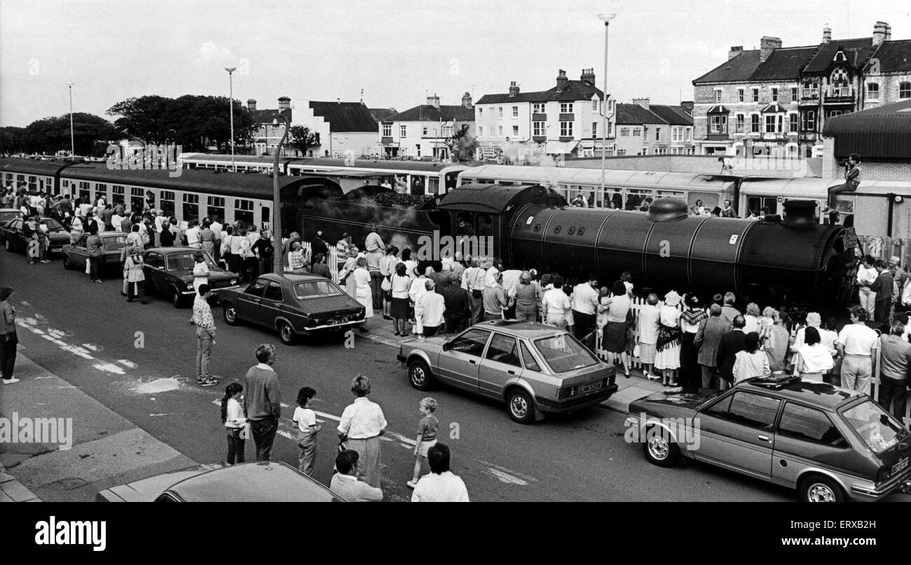 Victorian seaside train Black and White Stock Photos & Images - Alamy