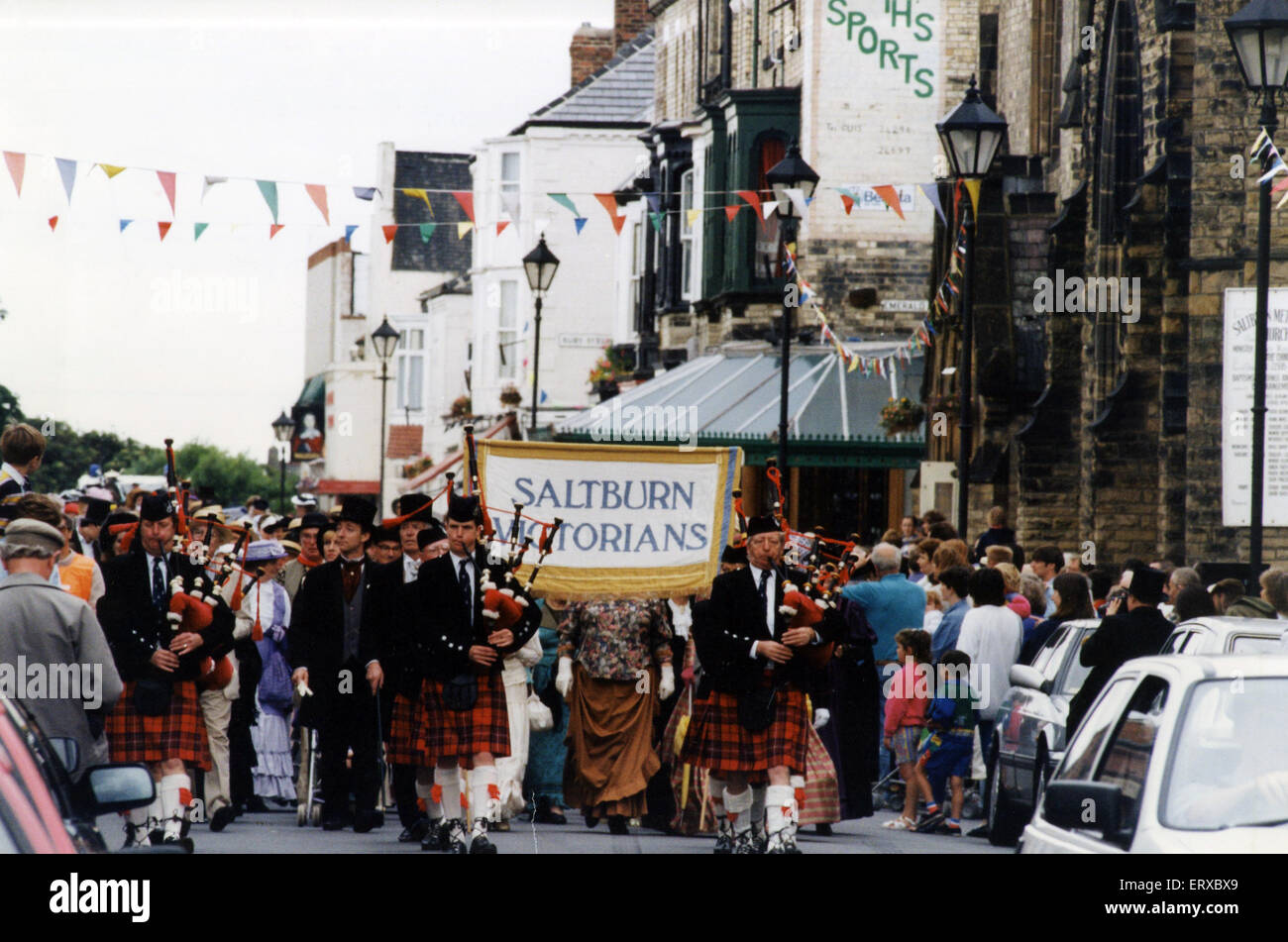 Procession through town during Saltburn's Victorian Week. 8th August ...