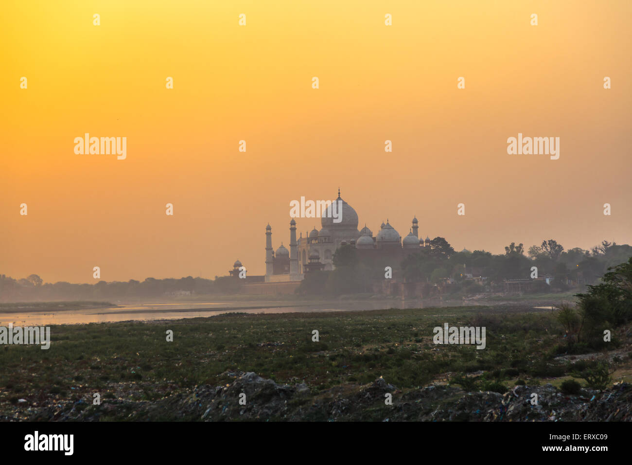 Taj Mahal in the morning mist, Agra, India Stock Photo - Alamy