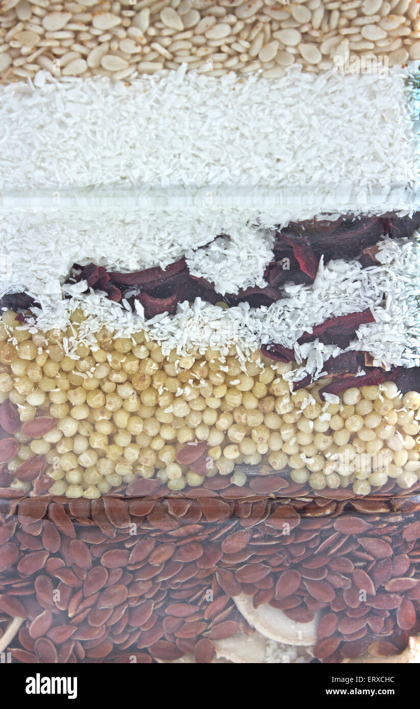 Layers of various seeds background Stock Photo - Alamy