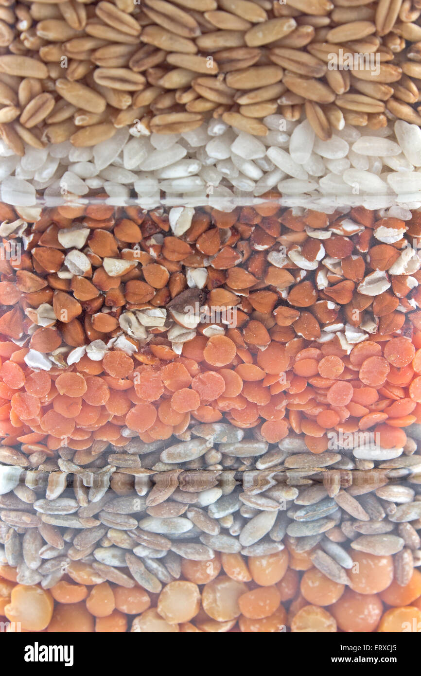 Layers of various seeds background Stock Photo - Alamy