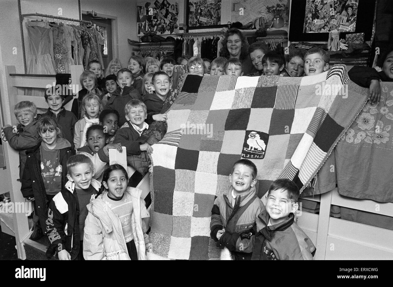 Moldgreen Junior and Infants School pulls with their knitted blanket ...