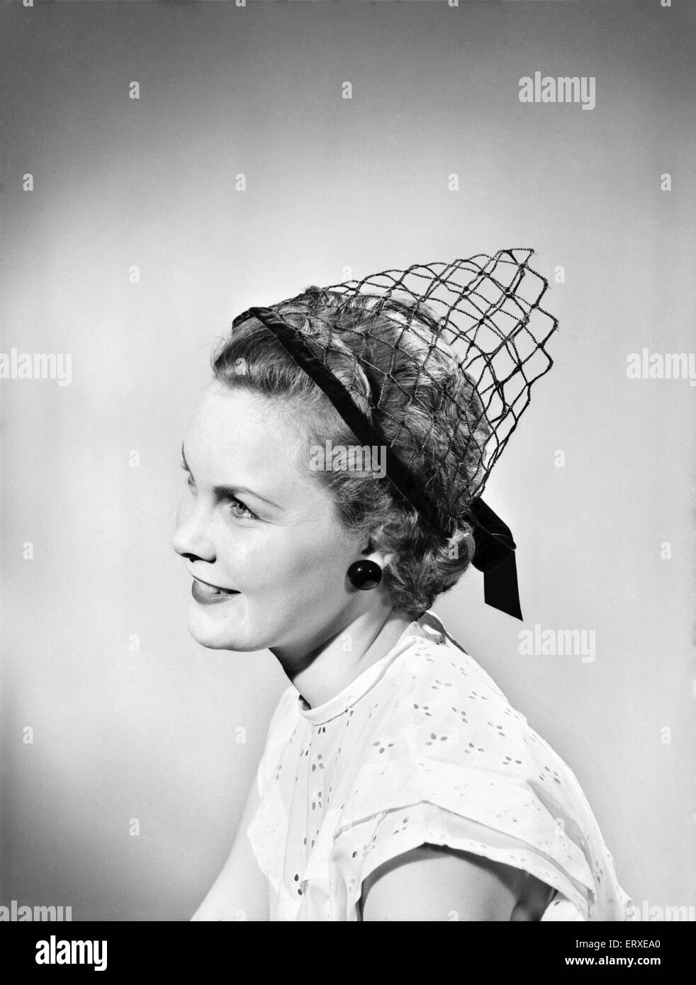 Women's clothing, fashion, hats. 1955 Stock Photo - Alamy