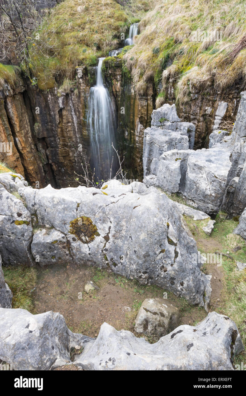 The Buttertubs, a natural limestone feature, between Wensleydale and ...