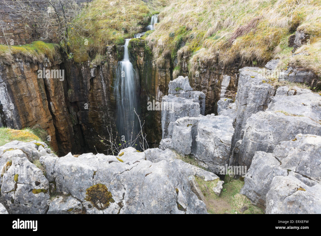 The Buttertubs, a natural limestone feature, between Wensleydale and ...