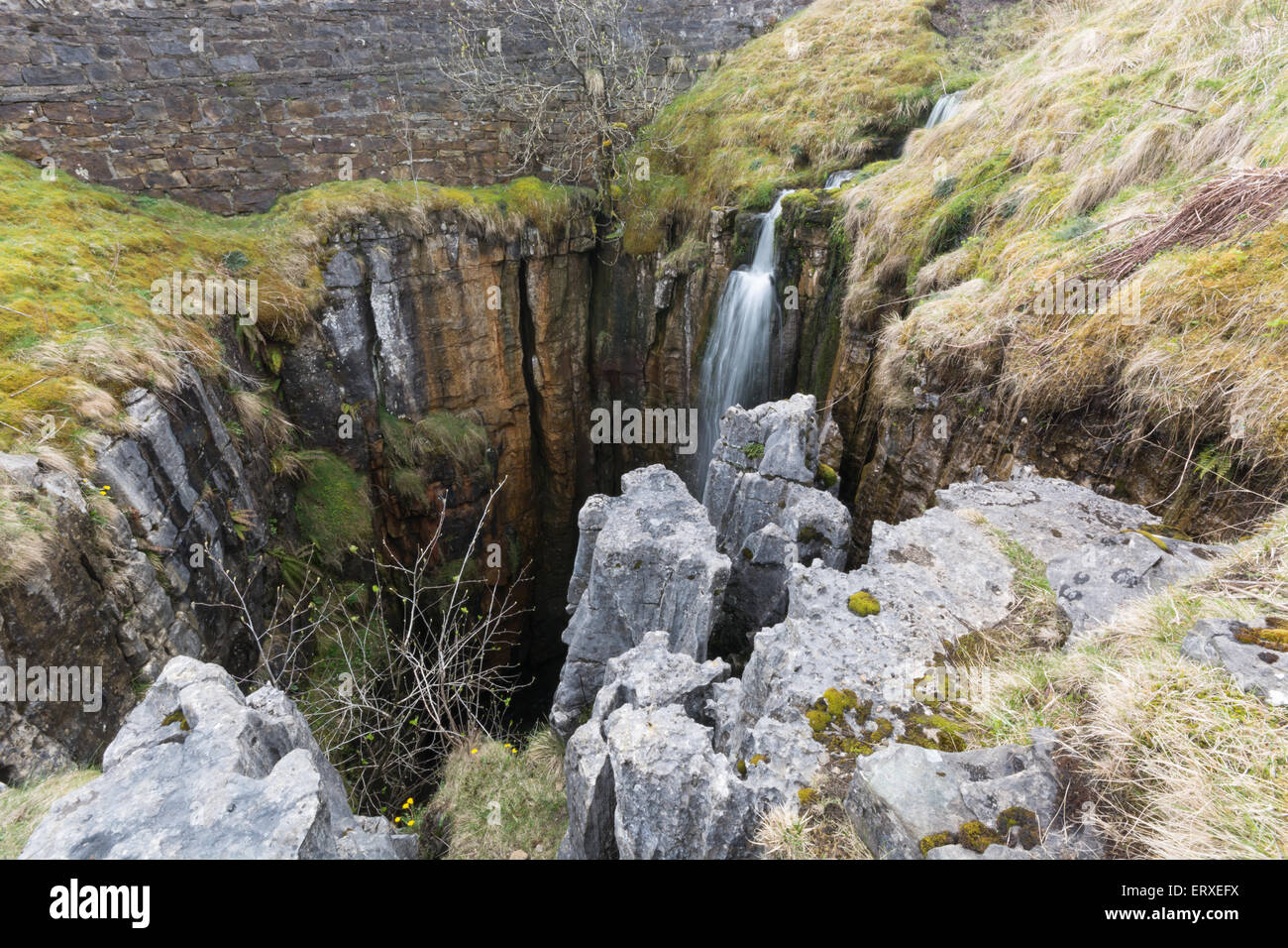 The Buttertubs, a natural limestone feature, between Wensleydale and ...