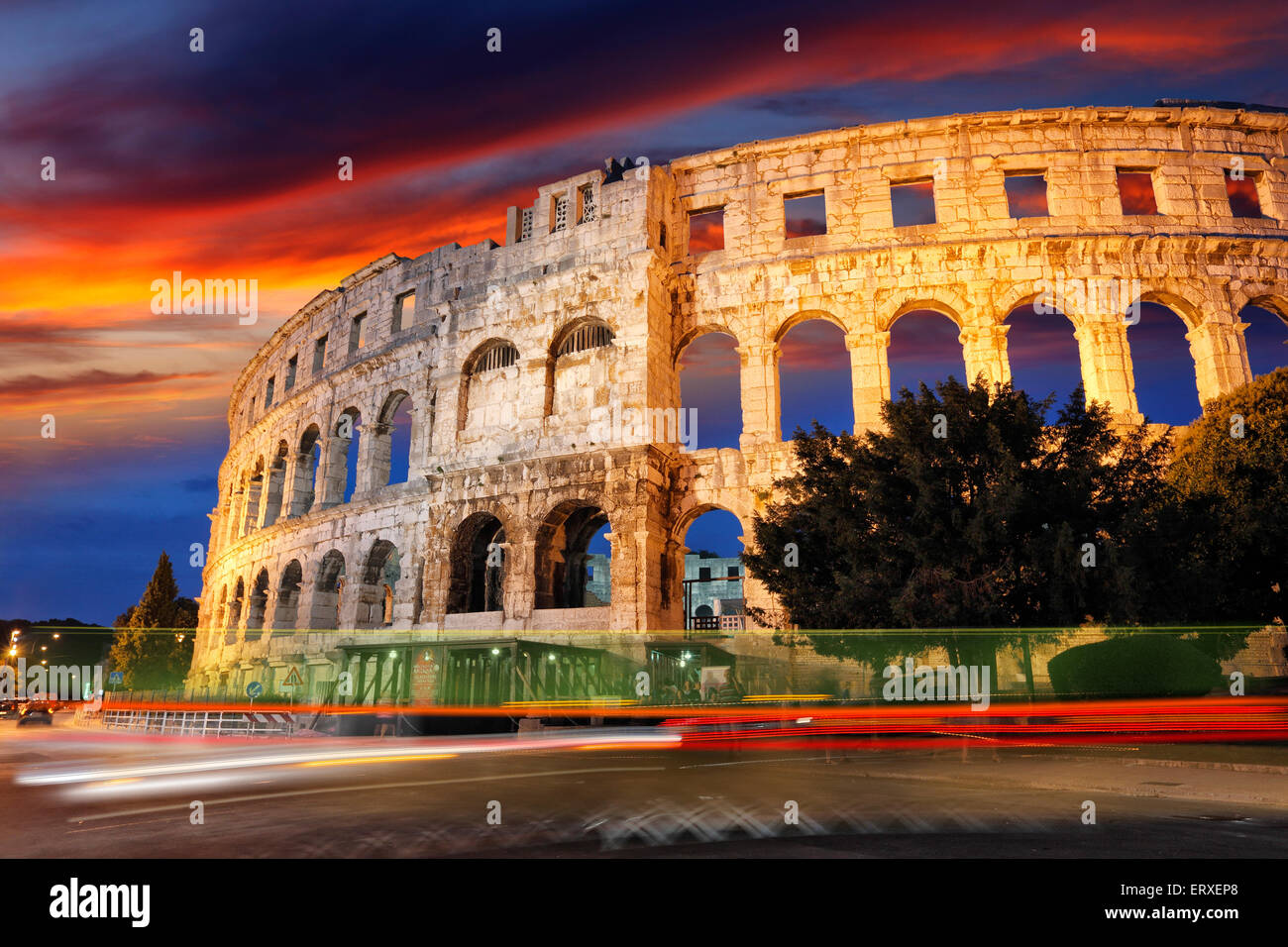 Pula Amphitheater, Arena - Croatia - Istria Stock Photo - Alamy