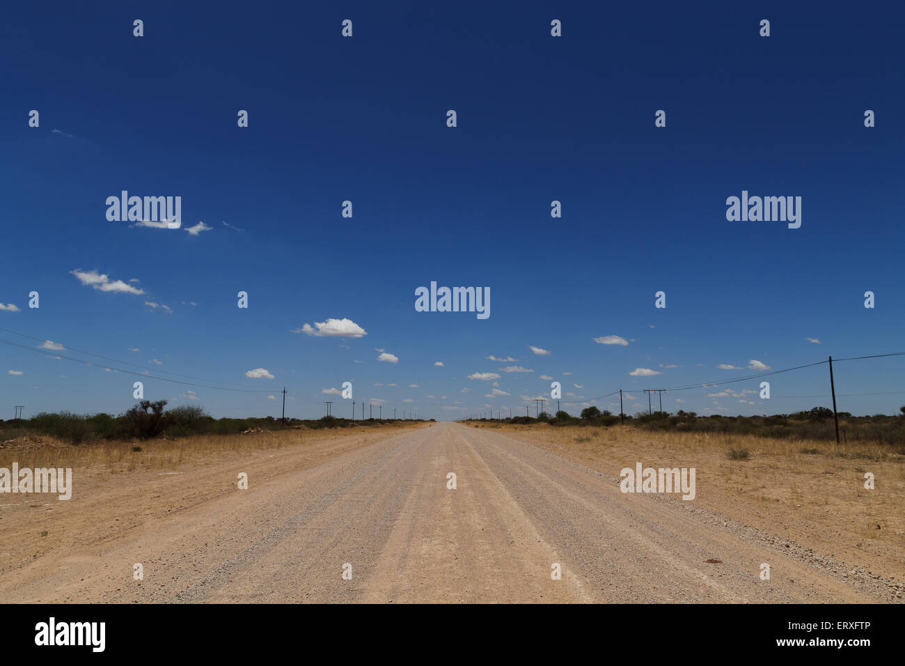 Dirt road out of Mata Mata gate to Kalahari desert Stock Photo - Alamy