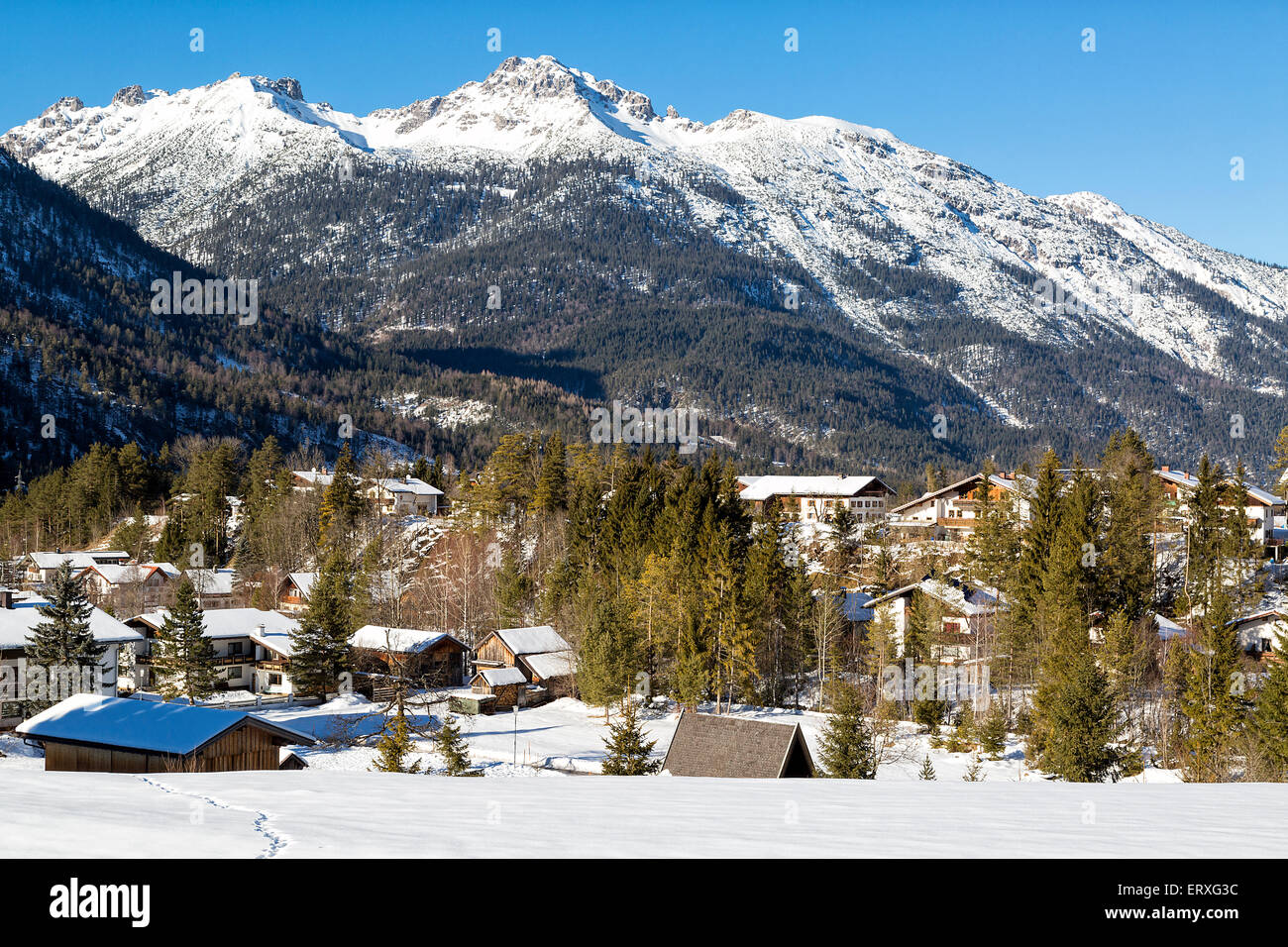 winter scenery in the Alps, Austrian Stock Photo - Alamy