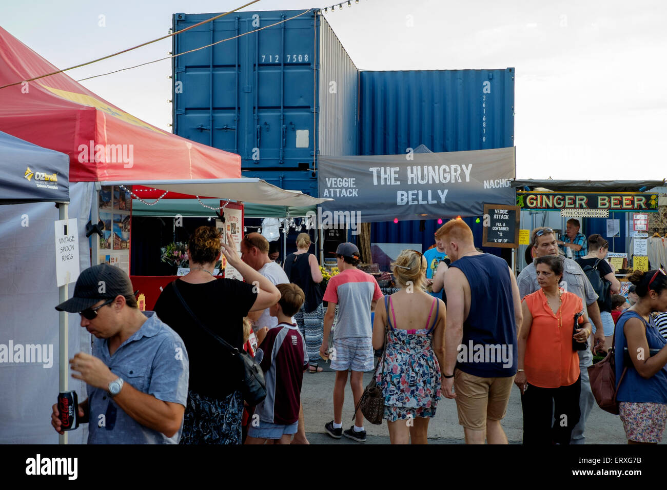 Eat Street Markets at Hamilton Wharf Stock Photo - Alamy