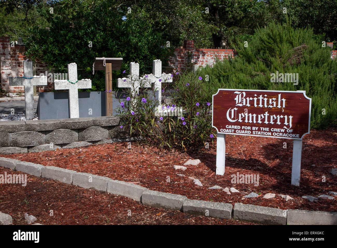 Outer Banks, North Carolina. British cemetery, Ocracoke Island Stock ...