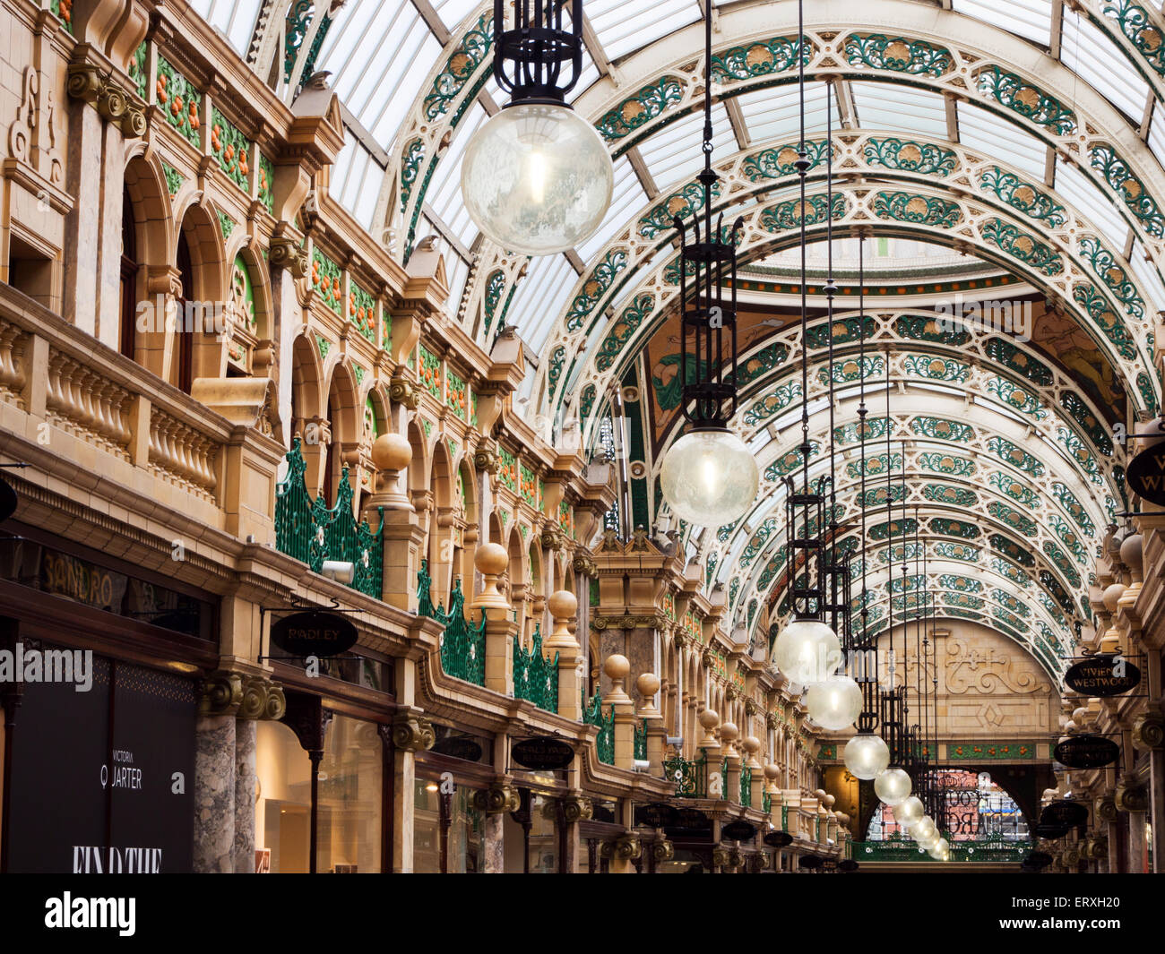Ornate Glass Roof at County Arcade in the Victoria Quarter Leeds West ...
