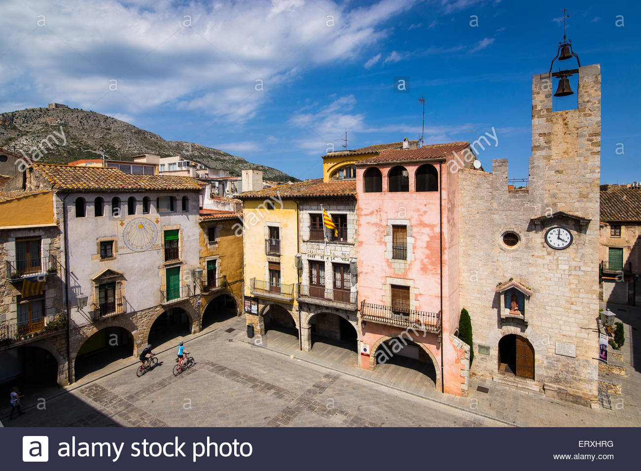Spain, Catalonia, Girona, Torroella de Montgri, town hall Stock Photo ...