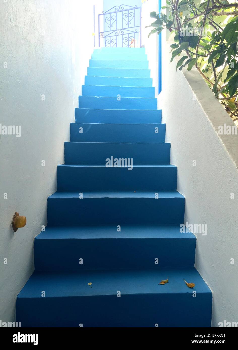 White and blue staircase hi-res stock photography and images - Alamy
