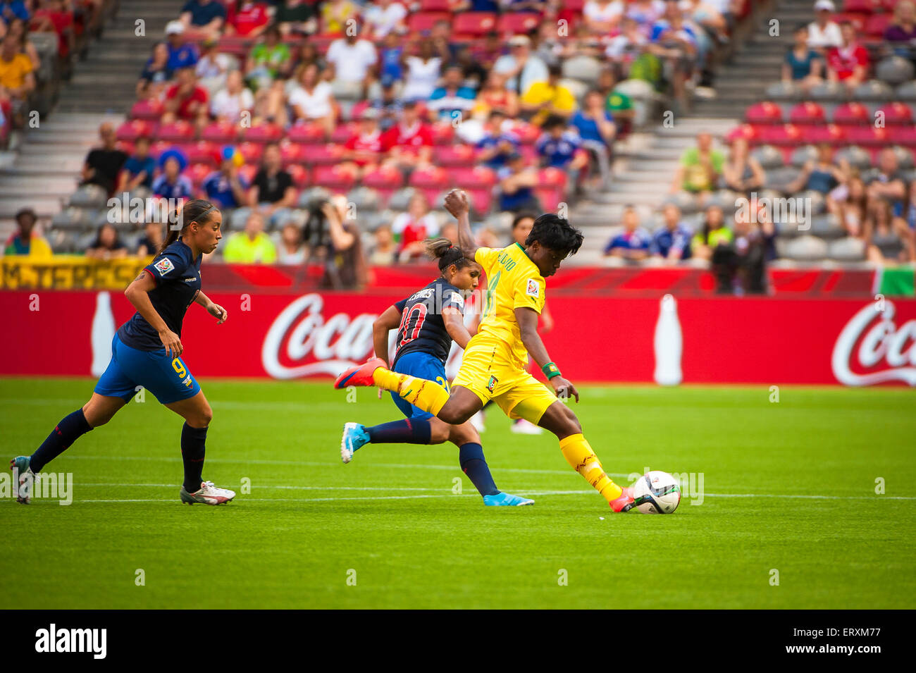 Vancouver, Canada. 8th June, 2015. Cameroon midfielder Raissa FEUDJIO ...