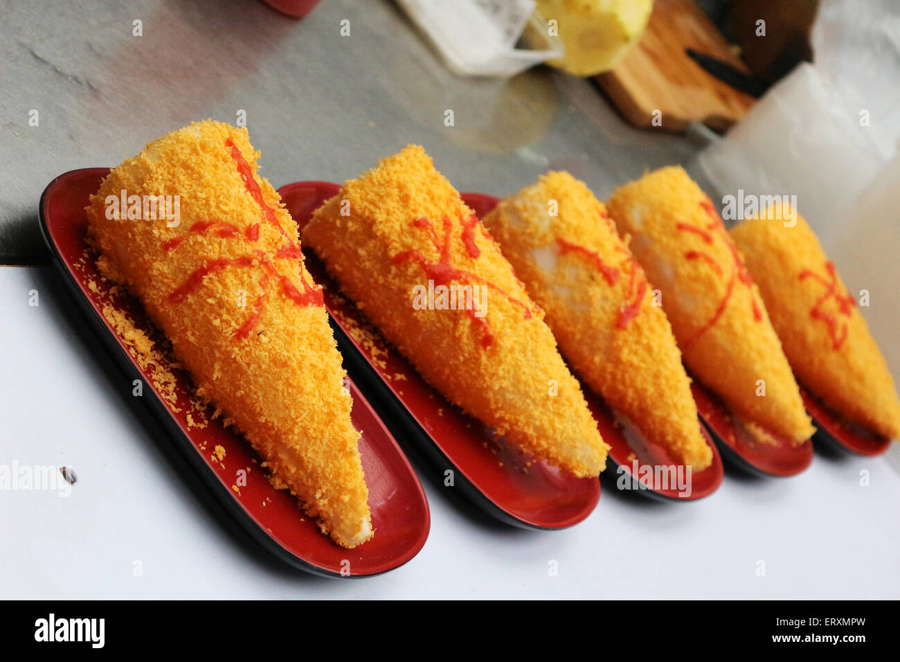 breaded and fried bamboo shoots Stock Photo - Alamy