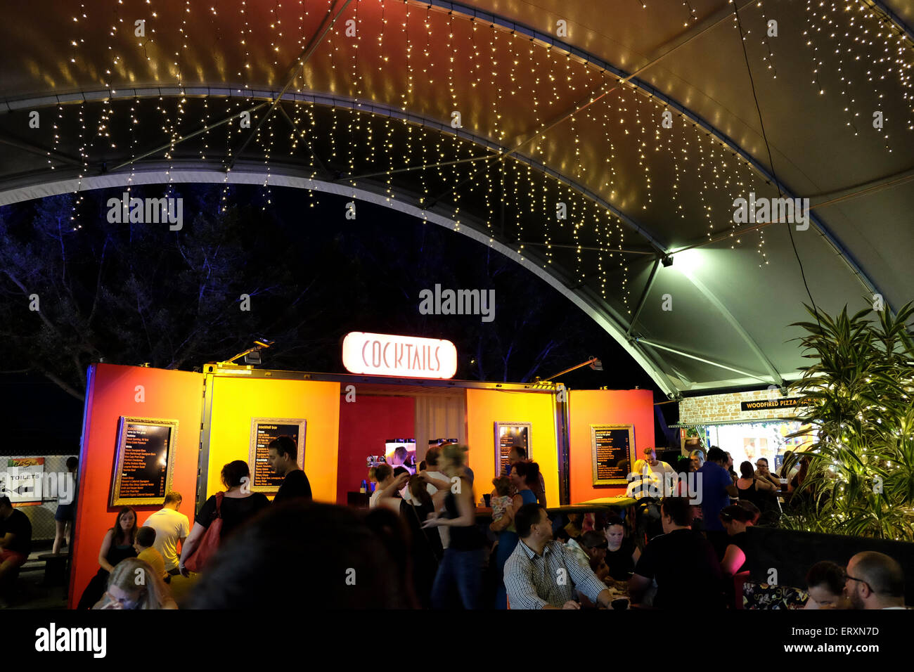 Eat Street Markets at Hamilton Wharf Stock Photo - Alamy