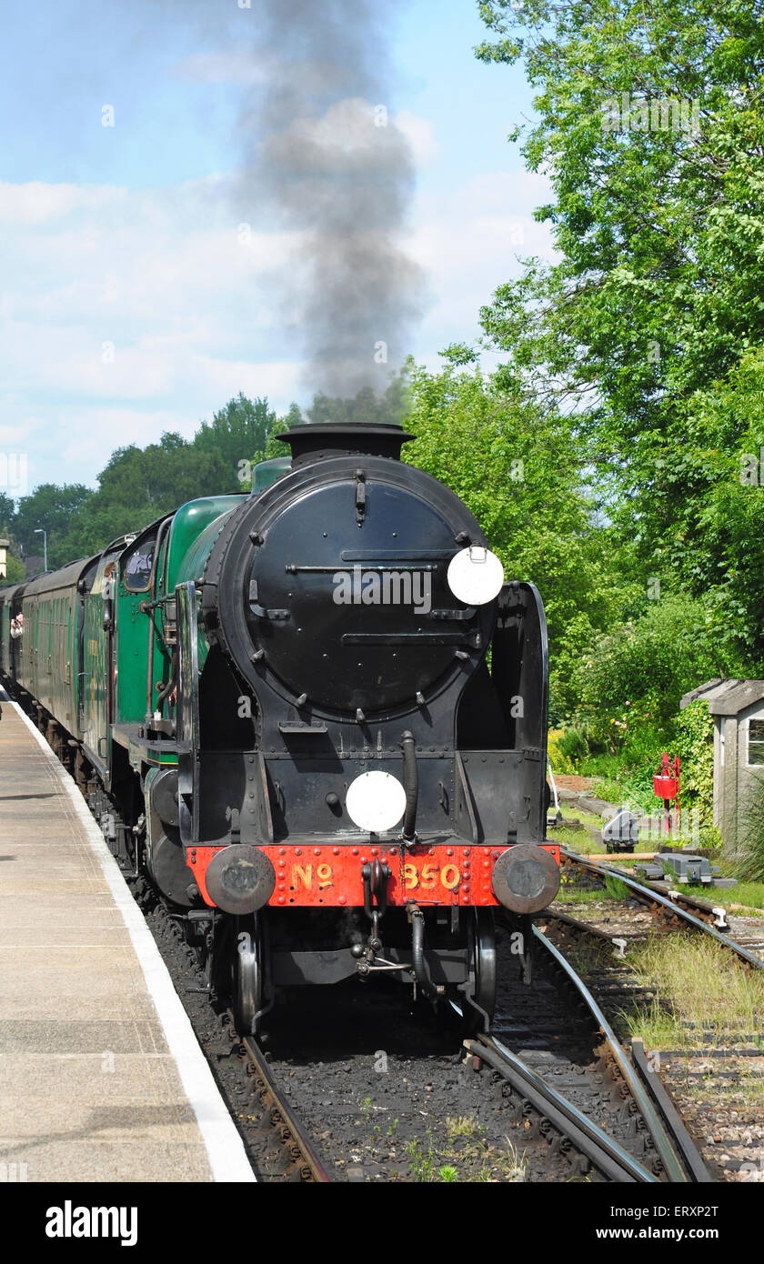 Preserved steam locomotive No 850, Lord Nelson at Alton on the Mid ...