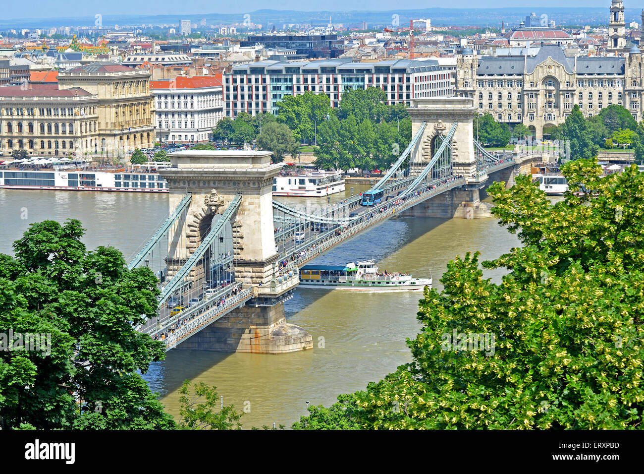 Chain bridge Budapest Hungary Stock Photo - Alamy
