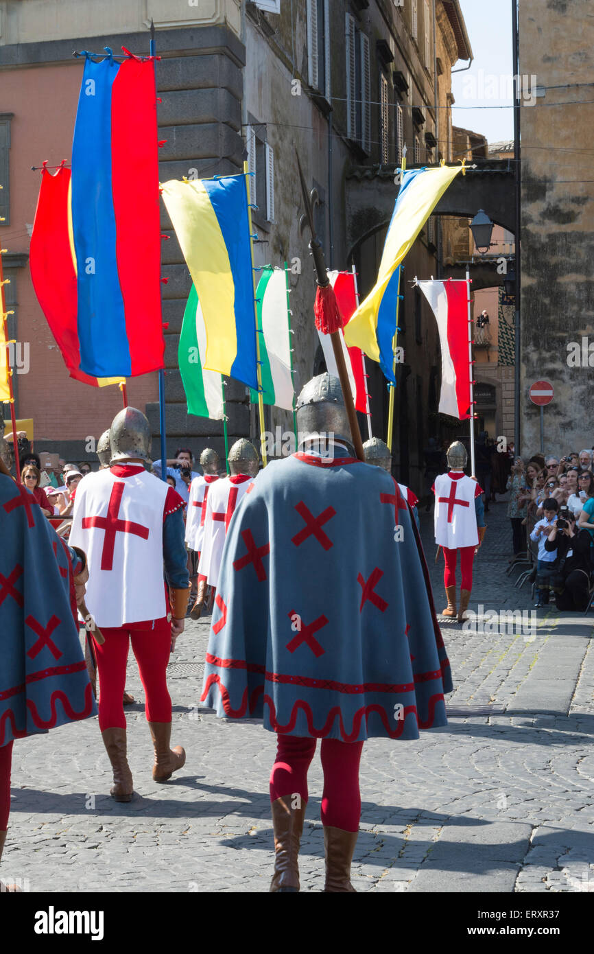 People of Orvieto in Umbria in Italy take part in the Corpus Domini ...