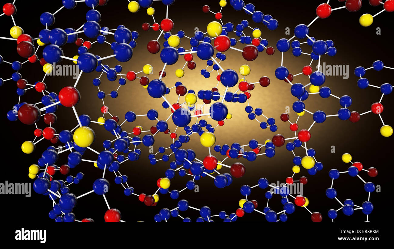 model of organic and chemical molecules rendered in 3d with clipping ...