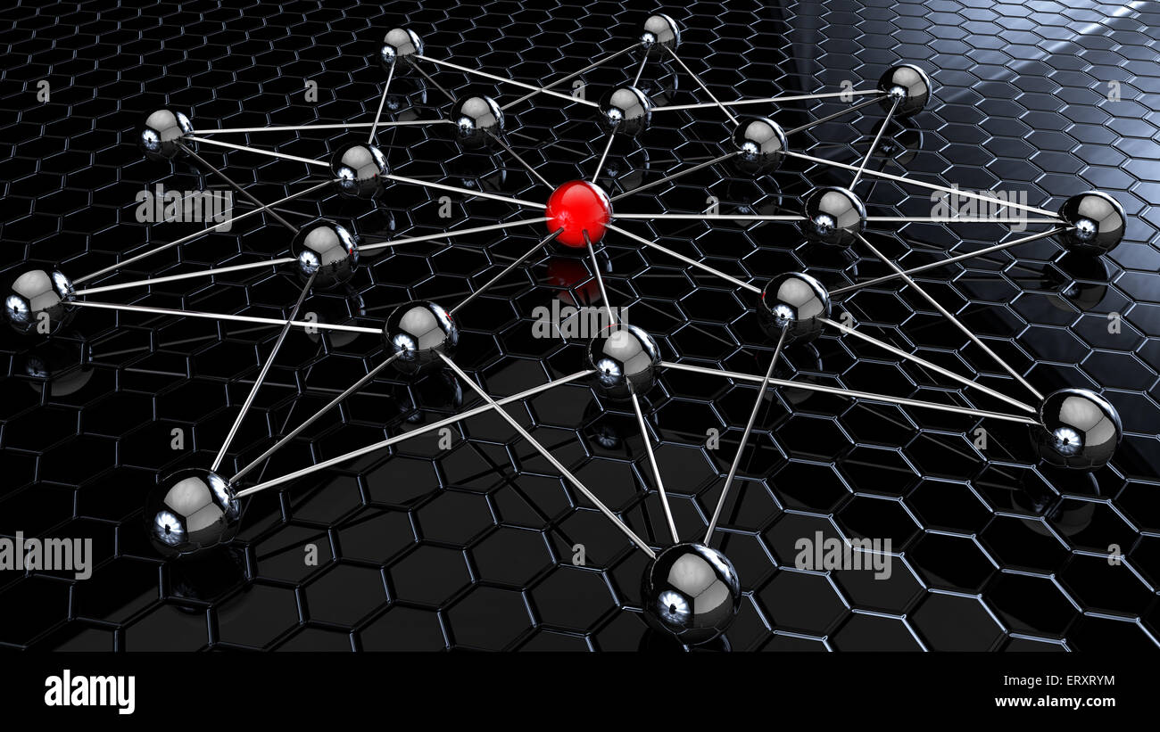 network concept balls connected in a star 3d rendering Stock Photo - Alamy